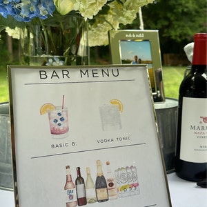 Bar Menu Template, Modern Editable Drink Menu Template, Minimalist ...