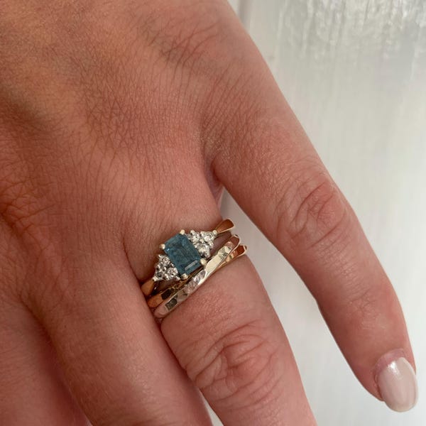 14k Gold and 925 Silver Russian Twist Ring, Gift for Her, Interlocking ...