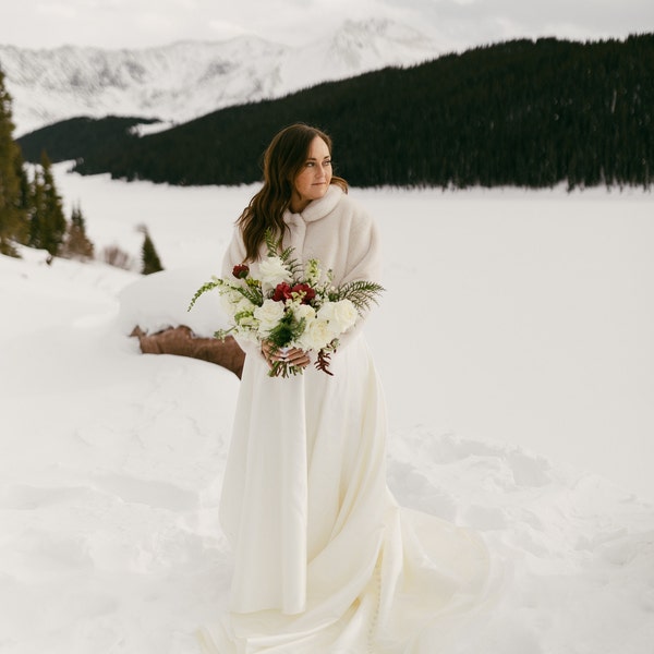 Bridal Wrap Jacket, Wool Bridal Coat, Wool Wedding Jacket for Bride ...