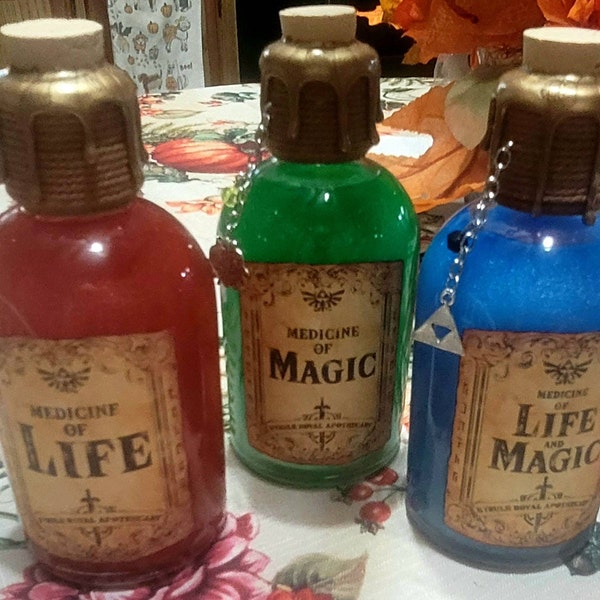 The Legend of Zelda Red, Green and Blue Potions Inspired by the Video ...
