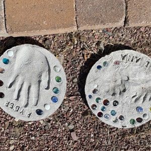 Colored DIY Stepping Stone Kit Handprint Stepping Stone - Etsy