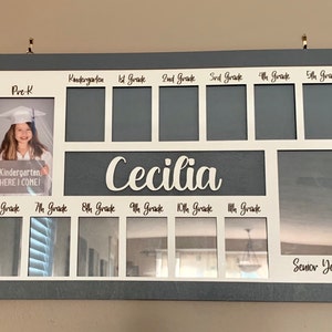 3D Pre-k-12 School Years Picture Frame gray Stain - Etsy