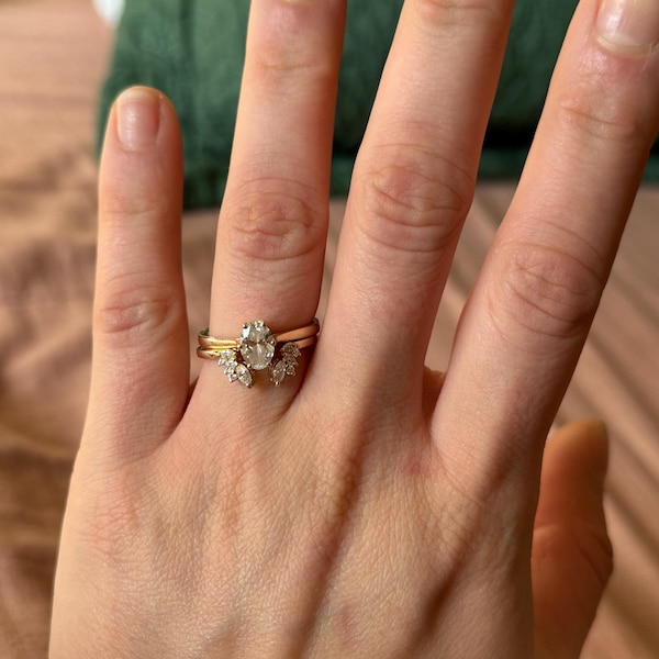 2.40mm French Pave Open Wedding Band for Women Moissanite Space Band ...