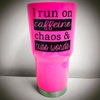 I Run on Caffeine Chaos and Cuss Words Funny Decal Glitter - Etsy