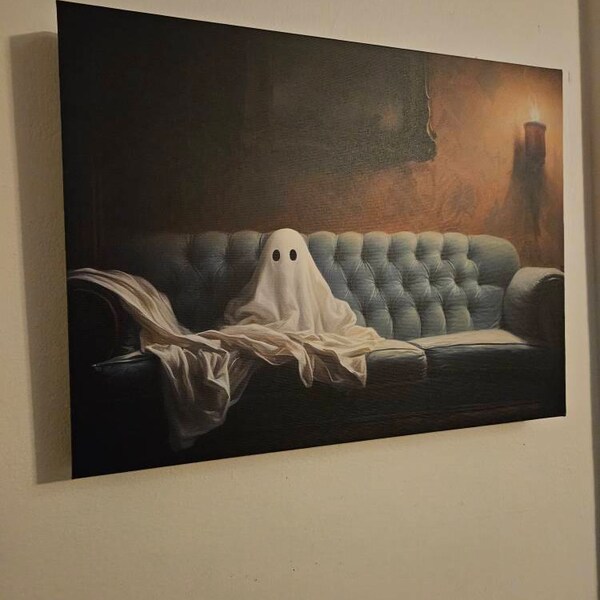 Ghost on Couch Wall Art Halloween Decor Gothic Art Dark Academia ...