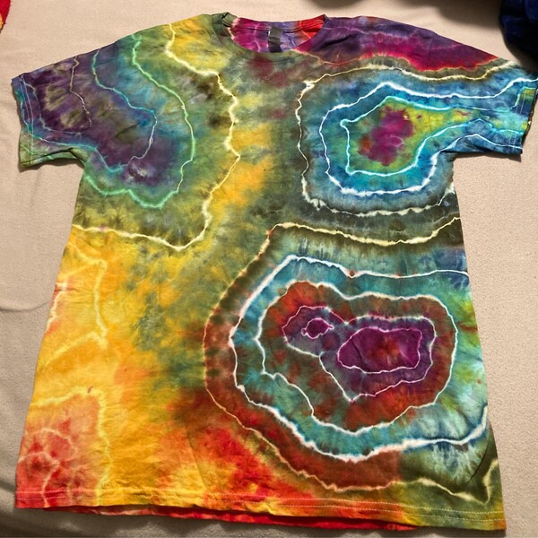 Colorful Geodes Tie Dye T Shirt - Handmade & Customizable - Unique ...