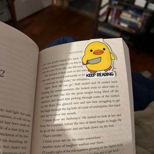 Chick Duck With Knife Magnetic Bookmark, Duck Meme Bookmarks, Handmade ...
