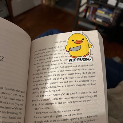Chick Duck With Knife Magnetic Bookmark, Duck Meme Bookmarks, Handmade ...