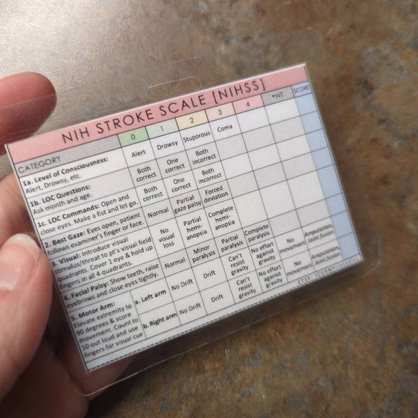 NIH Stroke Scale [ NIHSS ] Badge Insert | Printable PDF Download - Etsy