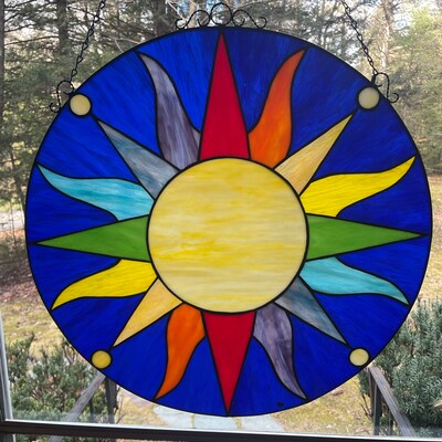 Sun & Wave Stained Glass Pattern PDF, PNG, JPG Digital File Stained ...