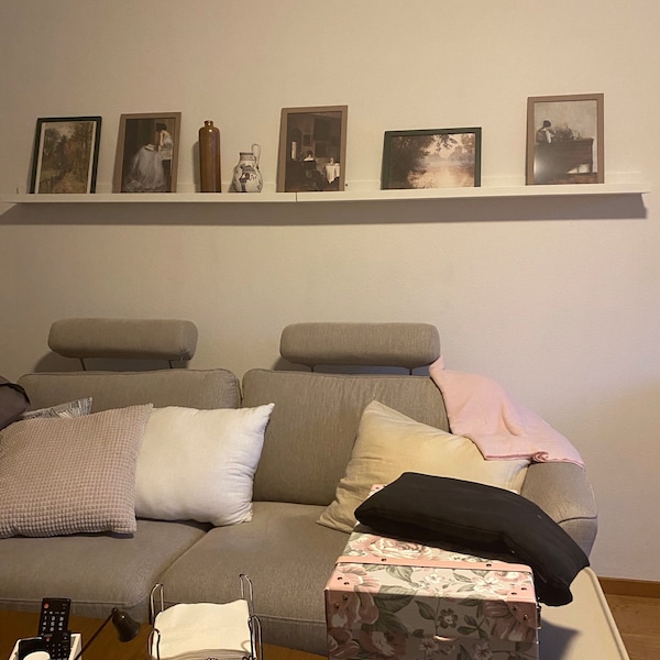 Muted Autumn Pond Landscape Painting | Vintage Wall Art | Neutral ...