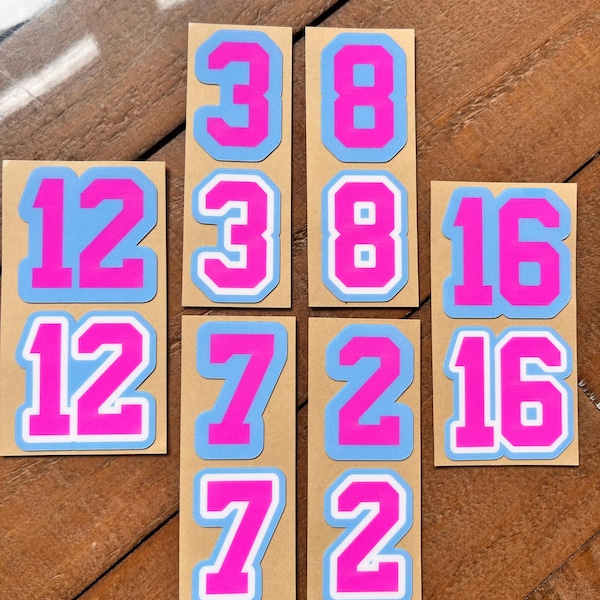 Custom 1 1/2 Inch Individual Helmet Numbers Dye Cut for Each Player ...