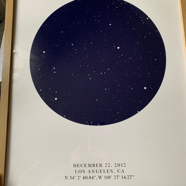 Custom Night Sky Print, Personalized Stars Poster, Custom Text Star ...
