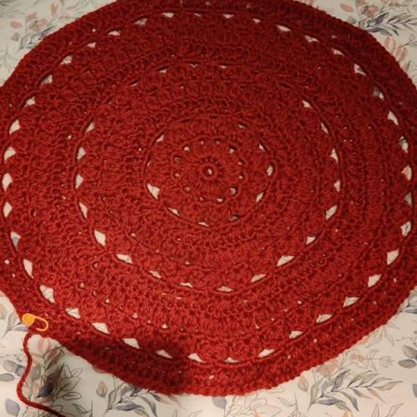 Crochet Flower Hot Pad Pattern: Round Trivet, Shabby Chic Potholder ...