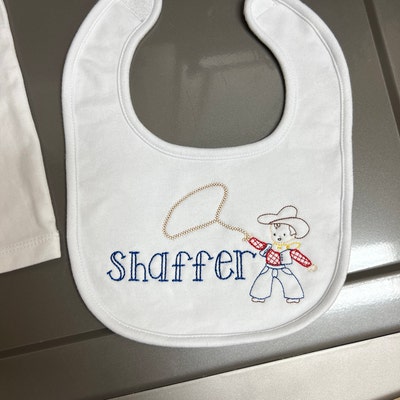Cowboy Personalized Bib / Personalized Boy Bib / Cowboy Rope Bib ...