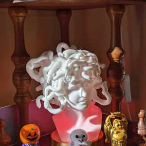 Medusa Bust Lamp, Mythology, RGB Light, Color Changing, Gaming Decor ...