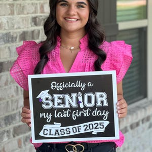 First Day of Senior Year Printable Sign First Day of School Sign 12th ...