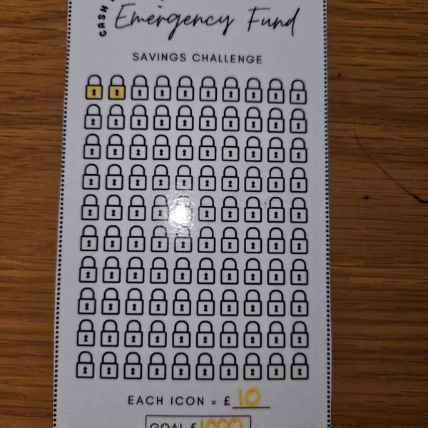 One Pound Savings Challenge | DIGITAL DOWNLOAD | Printable Savings ...