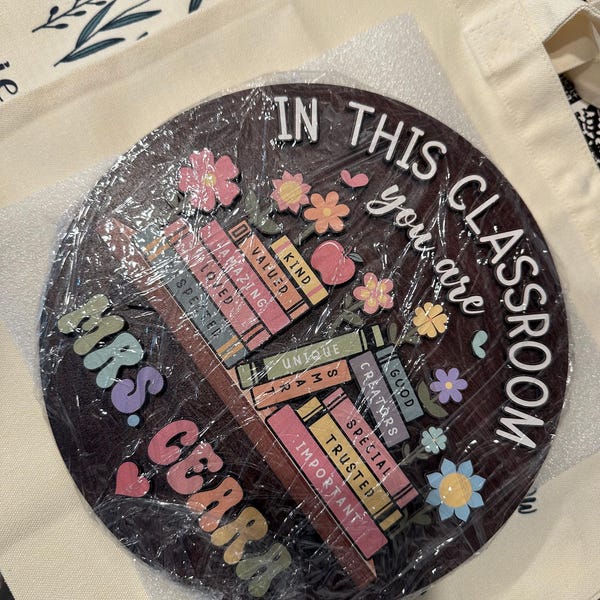 Personalized Teacher Door Sign, Composition Notebook Classroom ...