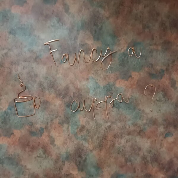 Wire Coffee Tea Cup Sign - Love Coffee Mug Wall Art - Wall Decor ...