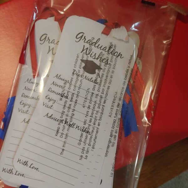 Set of 8 Graduation Party Wishing Tree Tags / Wishes for the Graduate ...