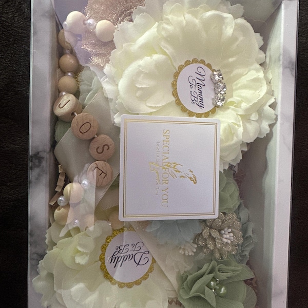 Girl Baby Shower Belly Flower Sash Maternity Photo Prop Keepsake Gift ...