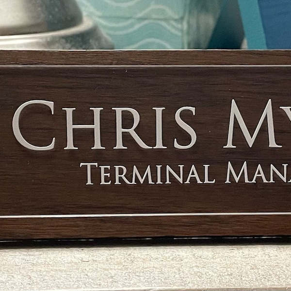 Rustic Desk Name Plate. Made Exclusively by Garo Signs. Size 10" X 2.5 ...