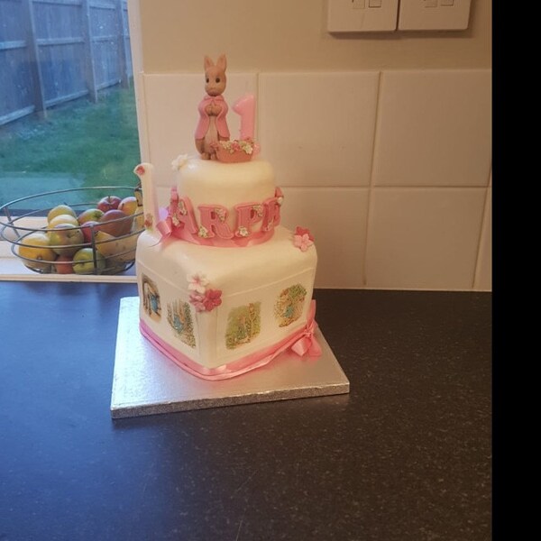 Edible Cottontail Peter Rabbit Baby Girl Birthday Christening Baby ...