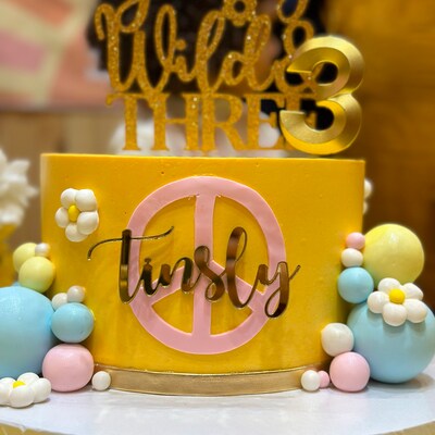 Cursive Acrylic Custom Cake Name Tags Cake Charms Place - Etsy