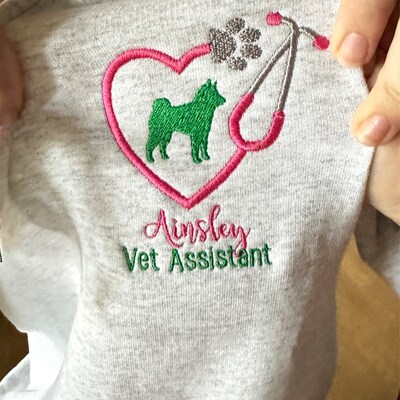 Full Zip Vet Tech Jacket With Sleeve Vet Assistant Hoodie - Etsy