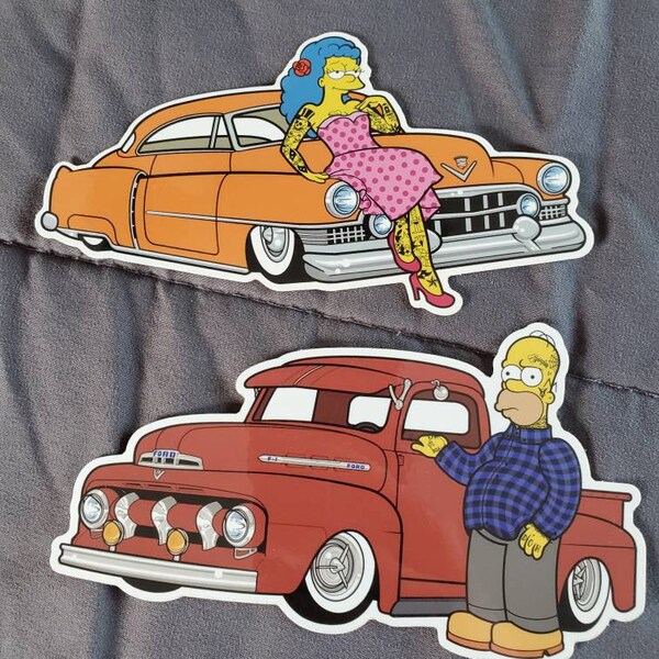 Simpsons Family Sticker Pack- Marge, Bart, Homer, Lisa, Maggie - Etsy