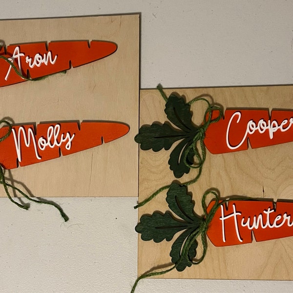 Carrot Tags Easter Basket Tag Carrot Personalized Easter Name Tags ...