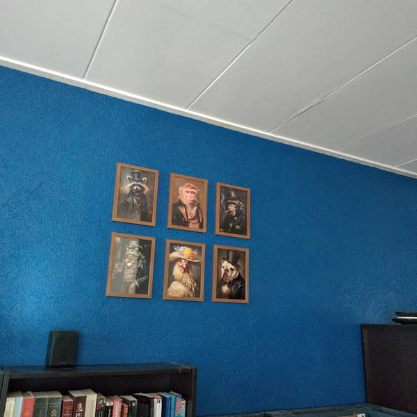 Gentleman Stag Wearing Clothes Wall Art Print, Vintage Painting Style ...