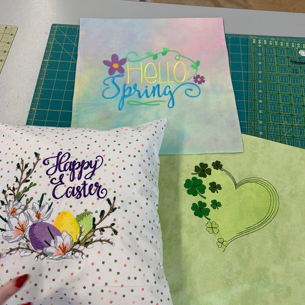 Hello Spring Embroidery Design -7 Sizes 10 Formats DST PES JEF Machine ...