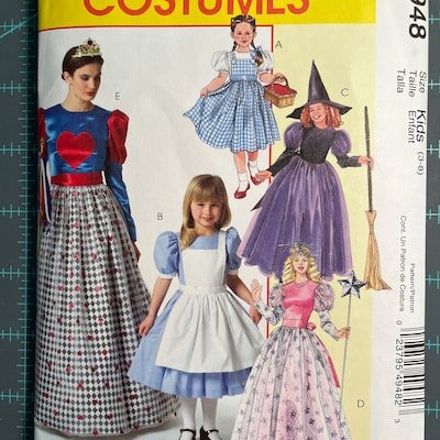COSTUME SEWING PATTERN Make Halloween Carnival Outfit Girls Princess ...