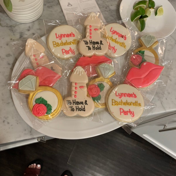 Personalized Penis Cookies, Bachelorette, Bride-to-be, Bridal Party ...