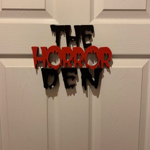 The Horror Den Wall Sign Door Sign Shelf Art Movie Room - Etsy
