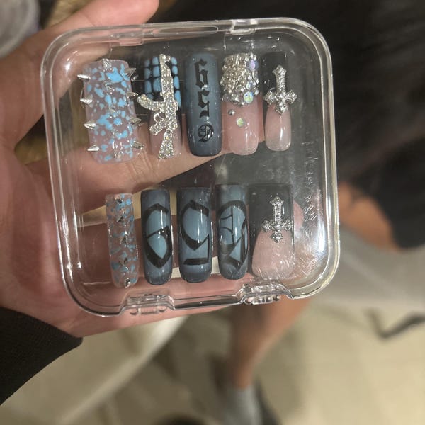 G59 Suicideboys Greyday Red Chrome Ruby Da Cherry Press on Nails Custom ...