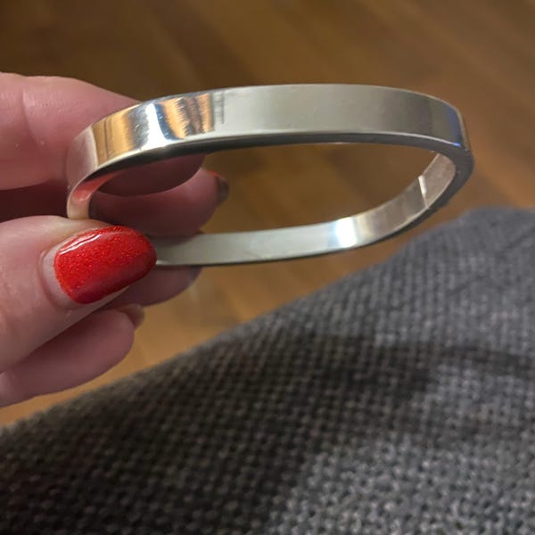 Square Silver Bangle Sterling Silver Bracelet Unisex Bangle Square ...