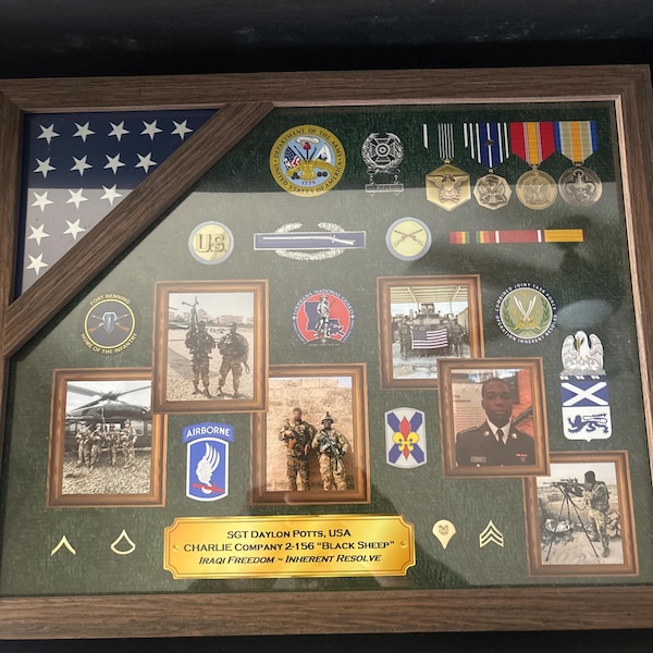 Mini Military Award Shadow Box | Gift | Ornament | Retirement | Holiday ...