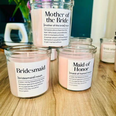 Bridesmaid Candle Label Stickers, Bridesmaids Proposal Gift, Bride ...