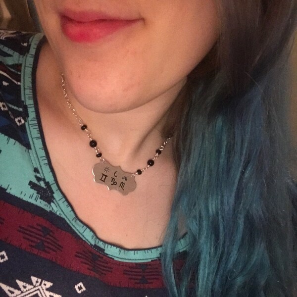 Ruby Necklace Custom Astrology Necklace Bar Necklace Birth Chart ...