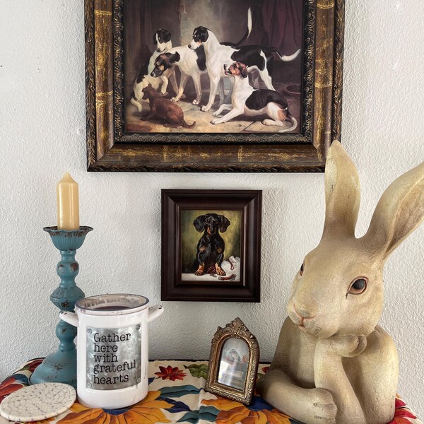 Framed Rabbits Oil Painting on Canvas Oil Painting Print on Canvas ...
