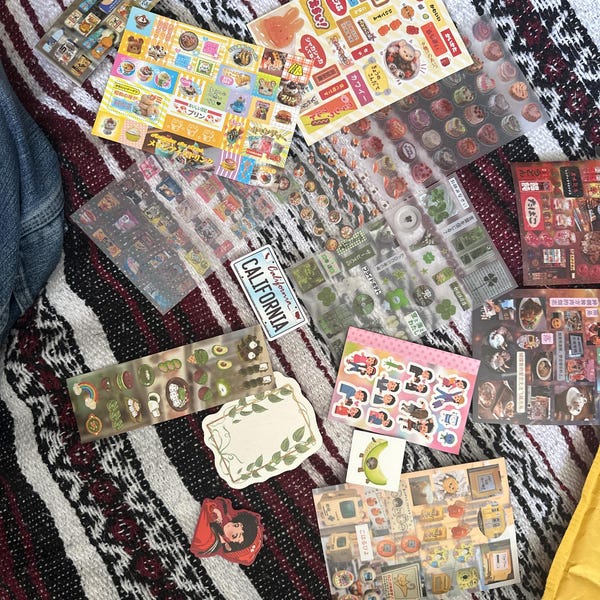 Y2k Vintage Retro Japanese Stickers Mystery Grab Bag | 110+ Pieces of ...