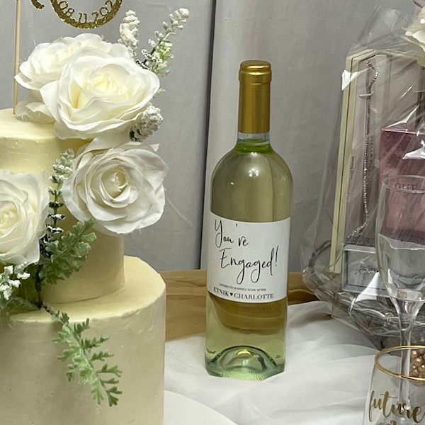 Engagement Wine Label, Engagement Gift, Pairs Well With Engagements ...