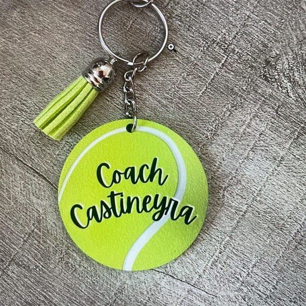 Bag Tag Keychain Tennis Team Personalized Gift for Coach Appreciation ...