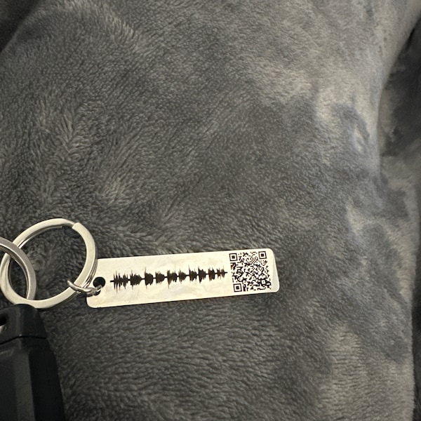 Custom Audio Scan QR Code Keychain: Engraved Sound Wave Gift - Etsy