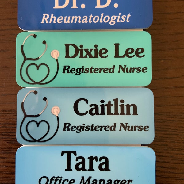 Healthcare Staff Name Badge, Name Tag, Personalized Custom ID Tag ...