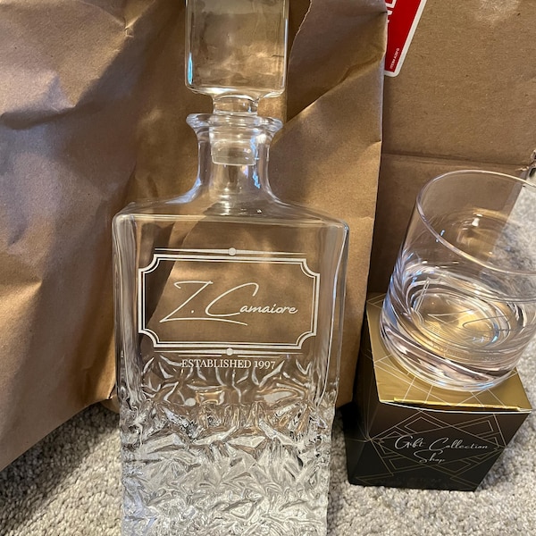 Personalized Whiskey Decanter Set With Premium Engraving Quality, Great ...