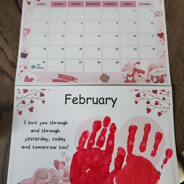 My Handprint Calendar 2024, Memory Book Printable for Prek, Preschool ...